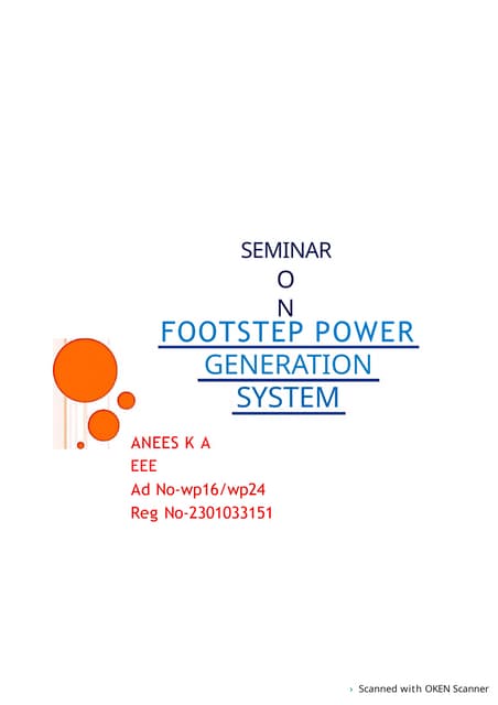 FOOT STEP POWER GENERATION | PPTX