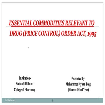Drug Price Control Order -2013 | PPTX