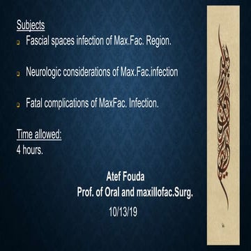 Fatal complications of maxillofacial infection | PPT