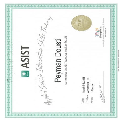 Suicide Prevention-Peyman ADL DOUSTI HAGH | PDF