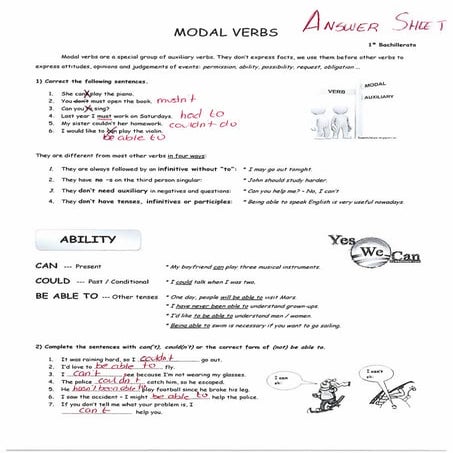 MODAL EXERCISES ANSWER KEY | PDF