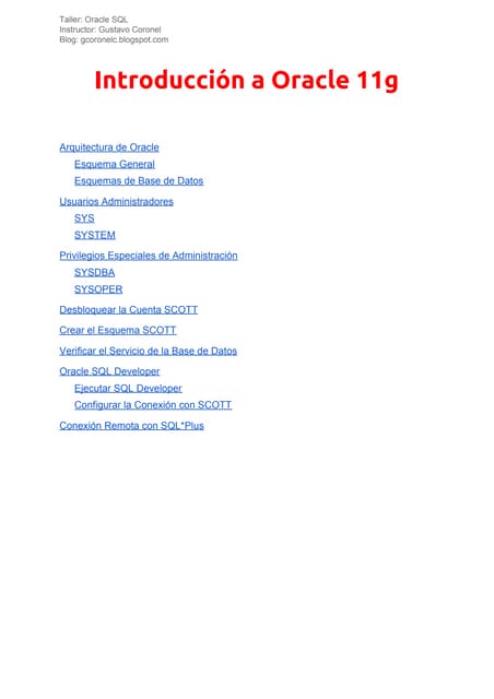 INTRODUCCIÓN A ORACLE SQL | PDF