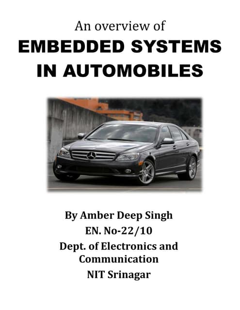 SENSORS IN AUTOMOBILES | PPTX | Auto Safety Technologies | Auto Technology