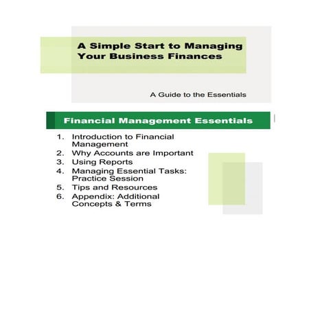 A simple Start To Managing Your Business Finances | PDF