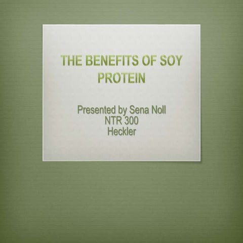 Benefits of Soy Protein | PPT