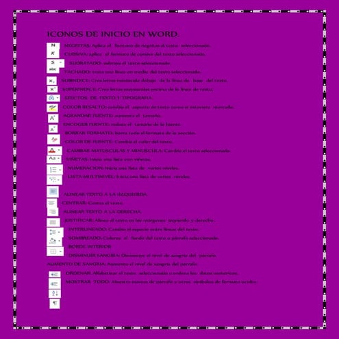 iconos de inicio en word | DOCX