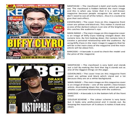 Magazine cover graphic elements analysis | PPTX