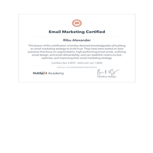 Email Marketing Certified | PDF