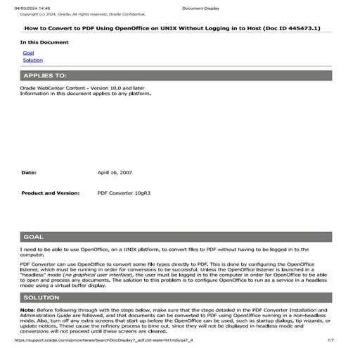 How to Convert to PDF Using OpenOffice on UNIX Without Logging in to ...