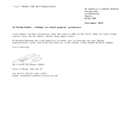 Filming Permission | DOCX