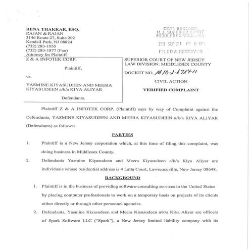 Z&A court papers Doc110911 | PDF