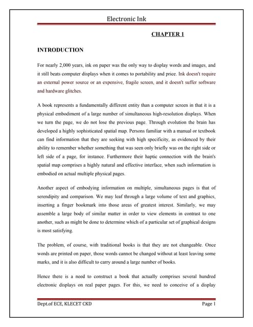 Electronic Paper (e-Paper)