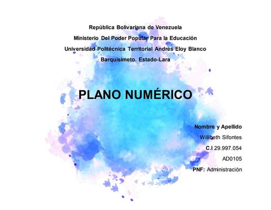 Plano numerico | PPT