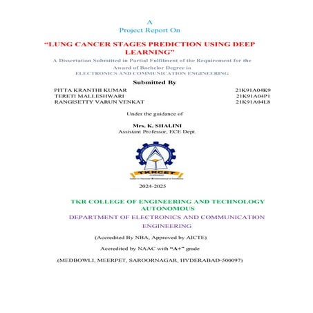 Lung cancer detection using Machine leaeninf | PDF