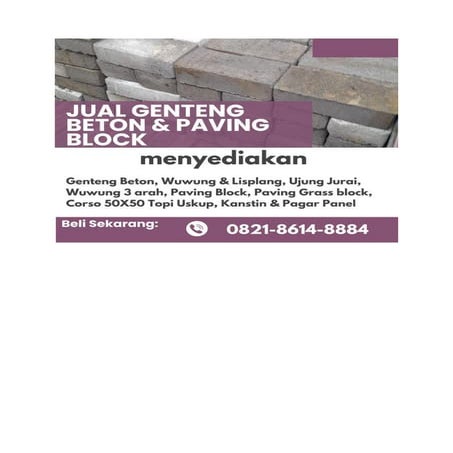 Kanstin Paving: Ukuran Lengkap, Hasil Rapi dan Estetik! | PDF