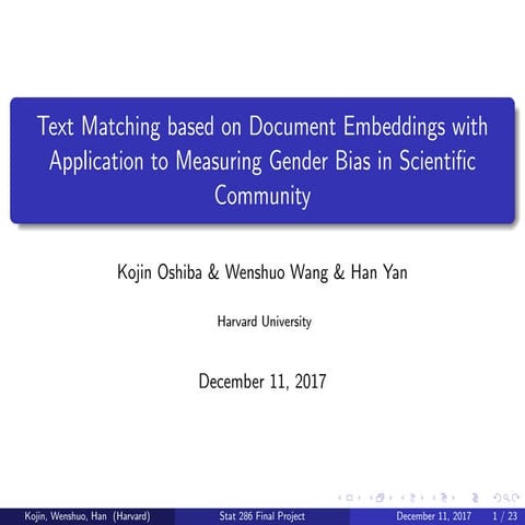 Text Matching based on Document Embeddings | PDF