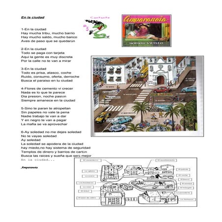 Explotación didáctica de la canción EN LA CIUDAD de AMPARANOIA | PDF