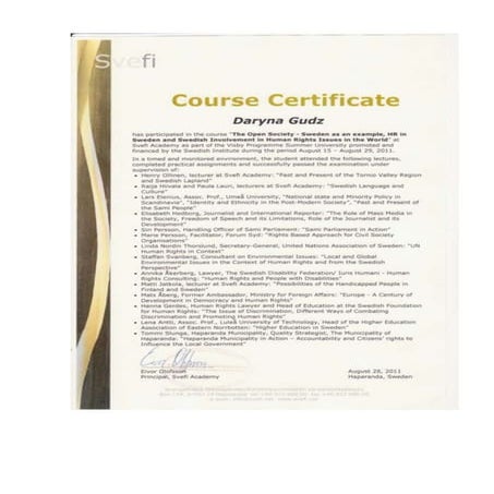 Course Certificate - Visby Program Summer University | DOCX