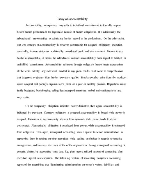 Essay on accountability | PDF