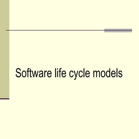 Software life cycle models related with system development pptx | PPTX