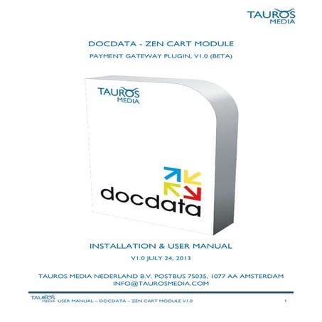 Magento Docdata zencart module user manual | DOCX