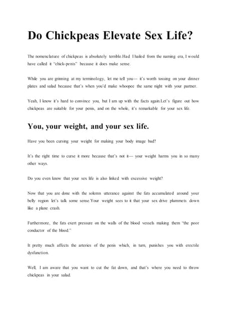 Do Chickpeas Elevate Sex Life Pdf