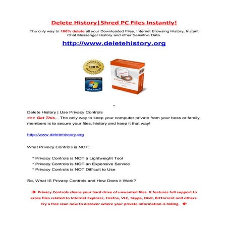 Delete History | DOC | Browsers | Computer Software and Applications