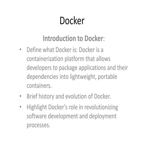 Docker lucture notes for students who is studying IT | PPT