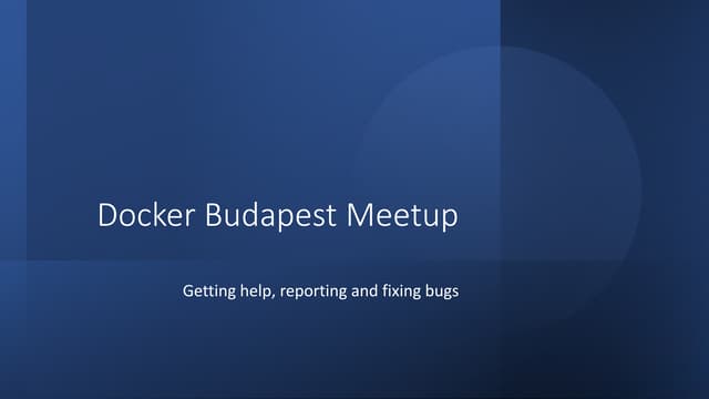 Getting Help With Docker Reporting And Fixing Bugs In An Opensource