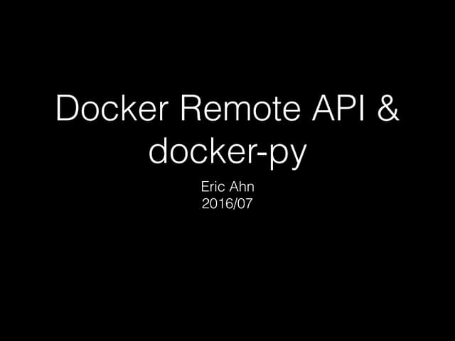 Docker remote-api | PDF Docker remote-api | PDF