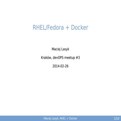 Rhelfedora Docker And Selinux Ppt 