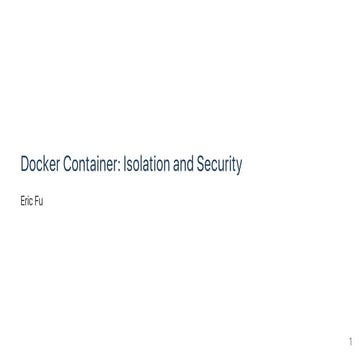 Docker Container Isolation And Security Ppt