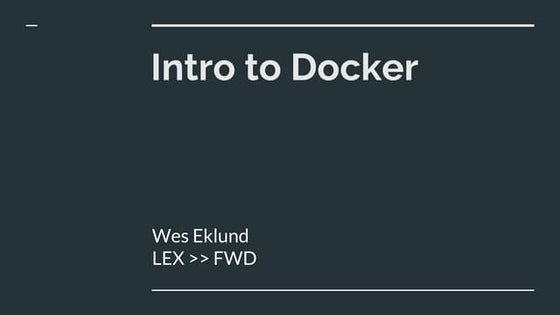Docker for dummies | PPTX