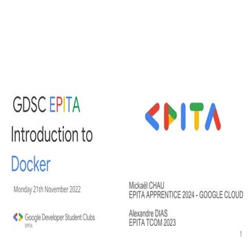 GDSC EPITA Docker Presentation | PPTX