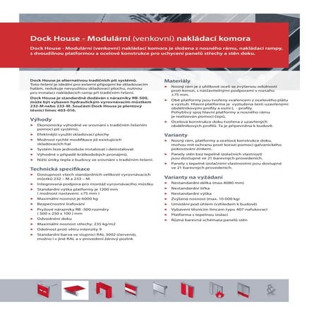Dock house modulární (venkovní) nakladací komora | PDF