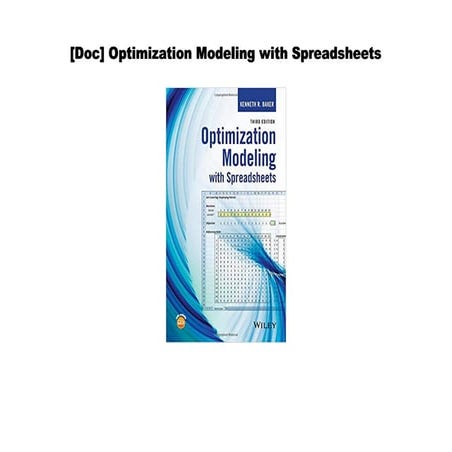 [PDF] Optimization Modeling with Spreadsheets | PPT