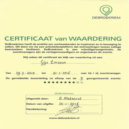 Certificaat van Waardering | PDF
