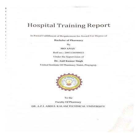 HOSPITAL TRAINING REPORT 2024 | PDF
