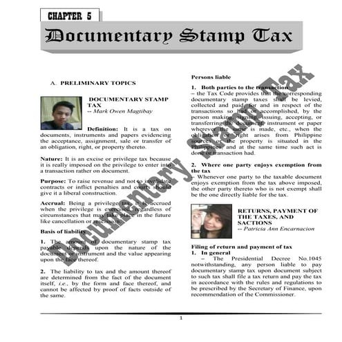 Documentary Stamp Taxes | DOCX