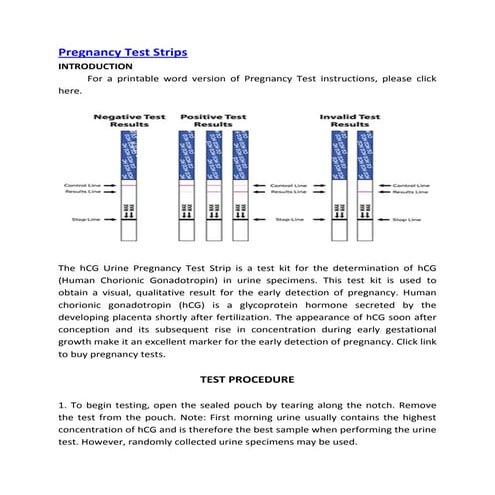 Pregnancy Test Strips | PDF