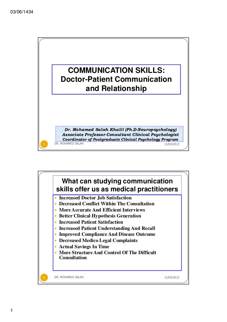 Doctor patient communication and relationship