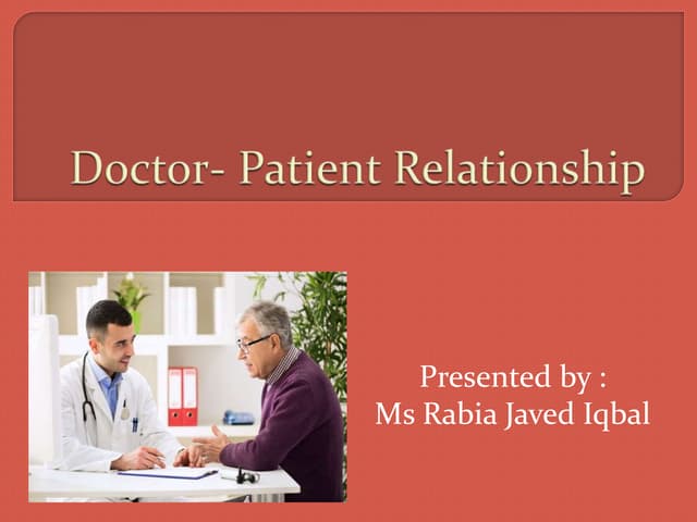Doctor Patient Relationship Ppt