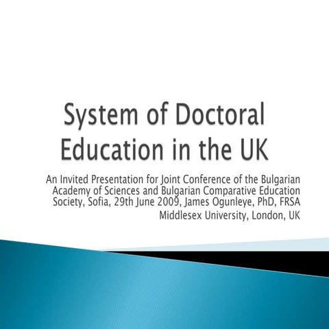 Doctoral Studies In UK | PPTX