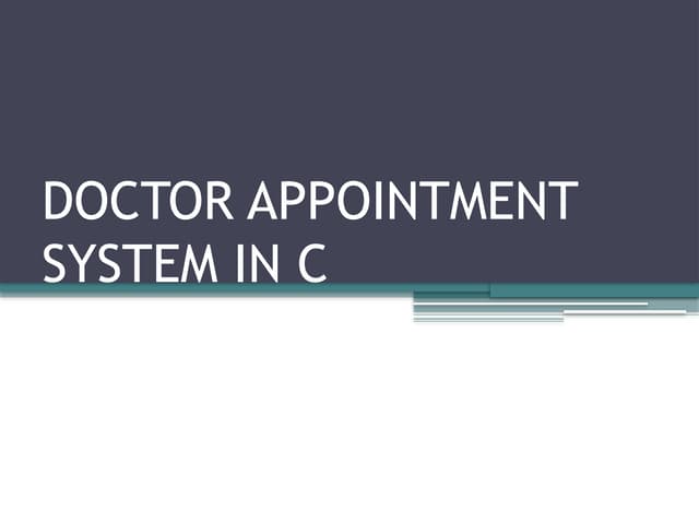 HOSPITAL APPOINTMENT SYSTEM.pptx for final project | PPTX