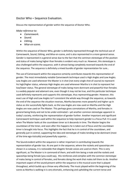 Life On Mars Opening Sequence Evaluation Pdf
