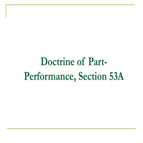 Doctrine of Part-Performance.ddddddddddppt | PPT