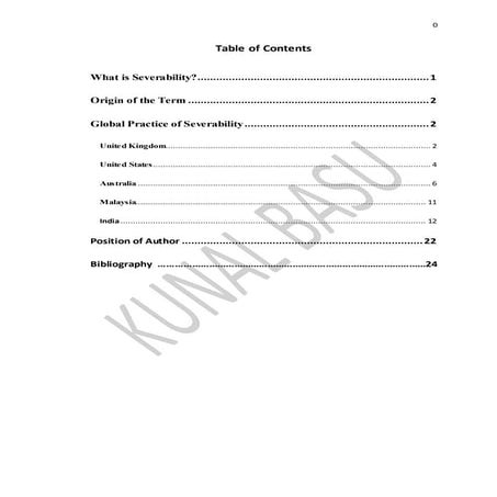 Doctrine of Severability in Law | DOCX