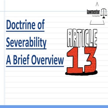 doctrines of severability full Overview .pdf