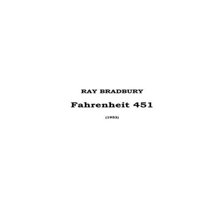RAY BRADBURY Fahrenheit 451 | PDF