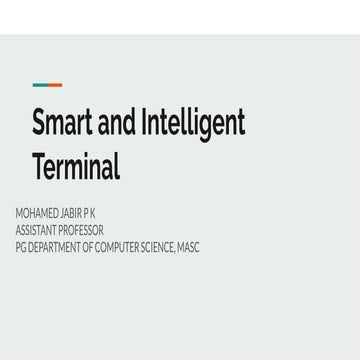 Smart and Intelligent Terminal | PDF